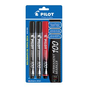 Marcador Pilot Permanente SCA100 2 Negros /1 Rojo a S/ 5.18